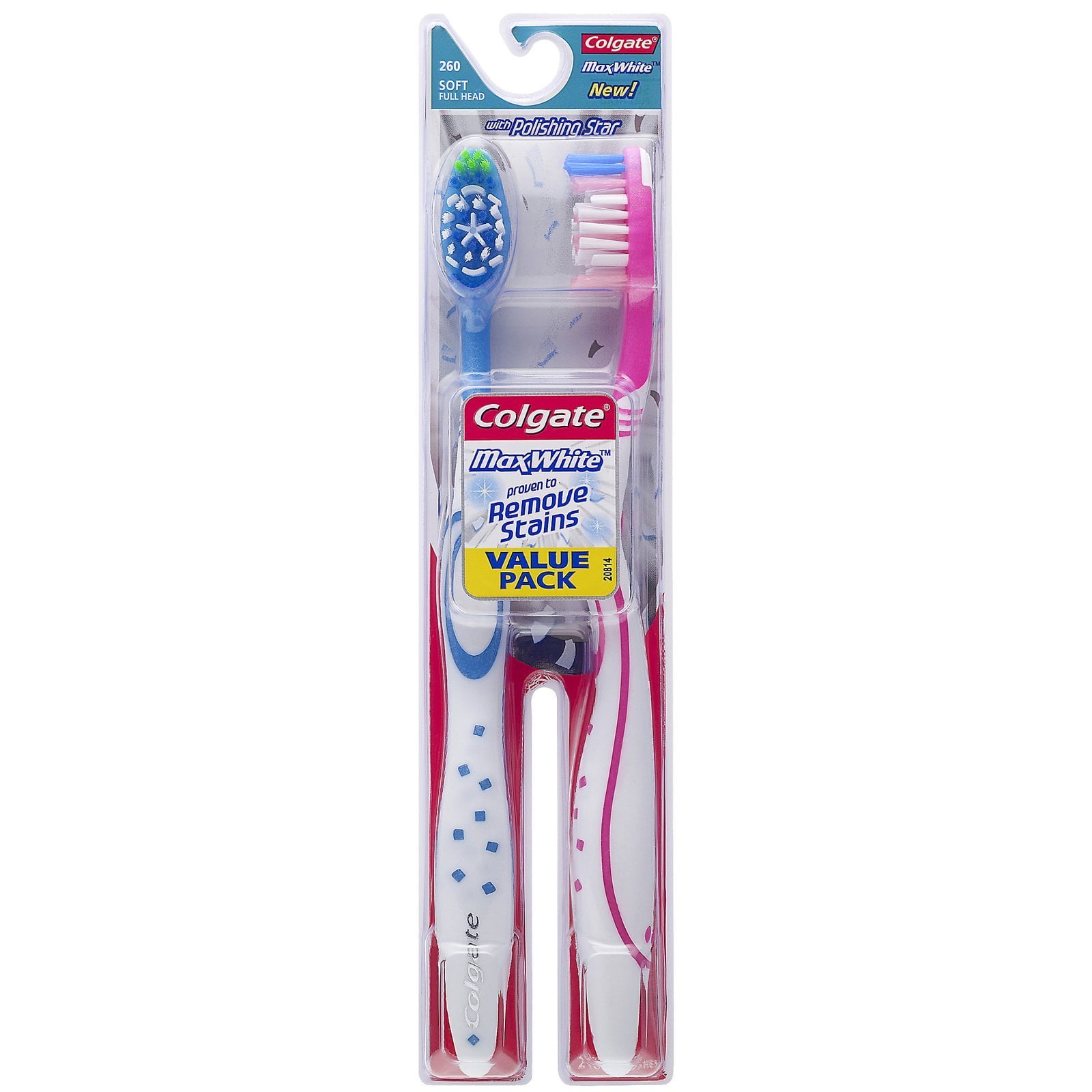 Colgate Max White Toothbrush, Full Head, Soft - 2 Pk - Walmart.com