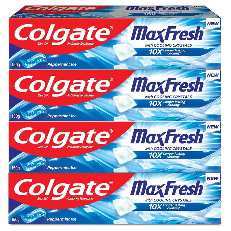 Colgate MaxFresh Toothpaste, Blue Gel Paste with Menthol for Super ...