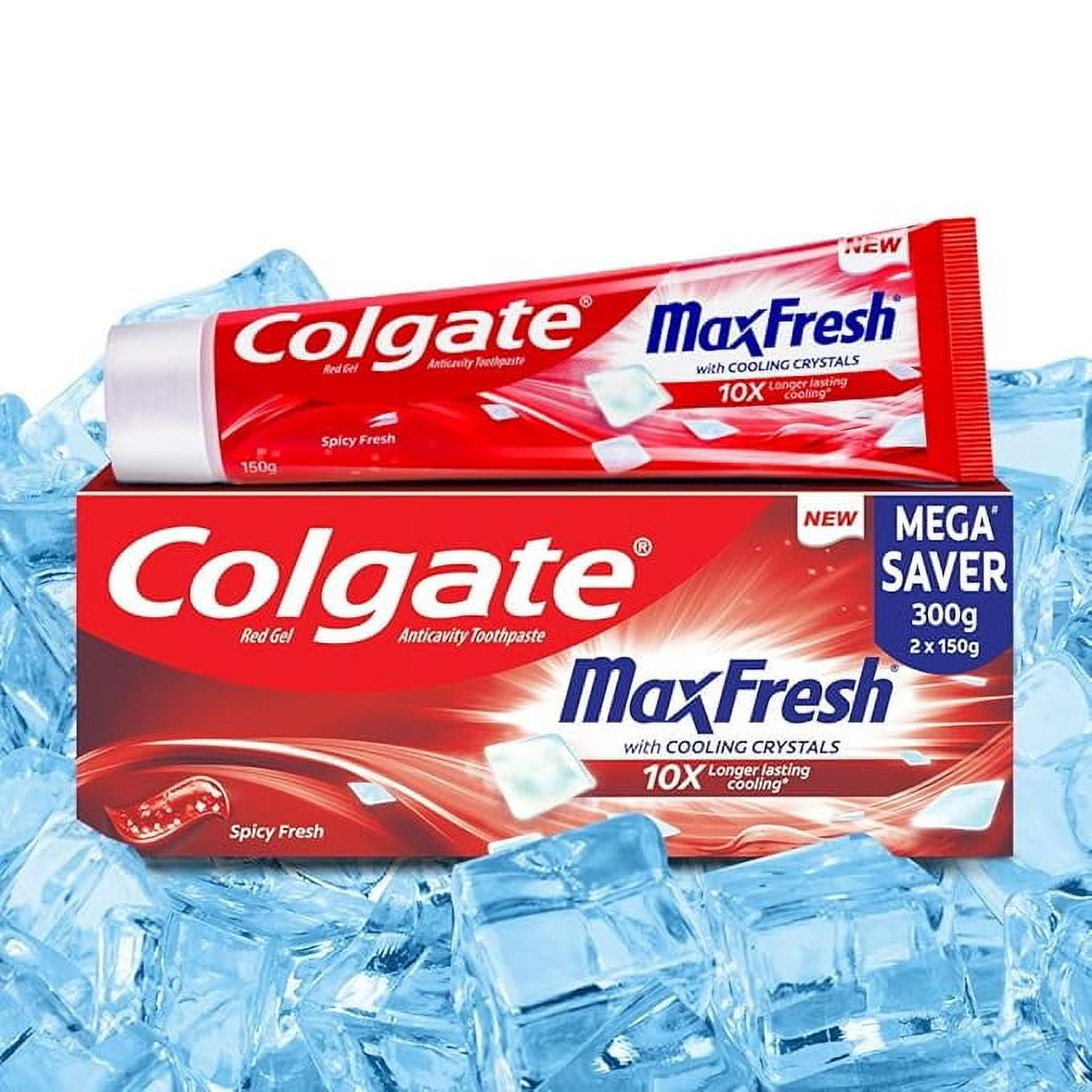 Colgate MaxFresh Toothpaste, Red Geor Super Fresh Breath, 300g, 150g X ...