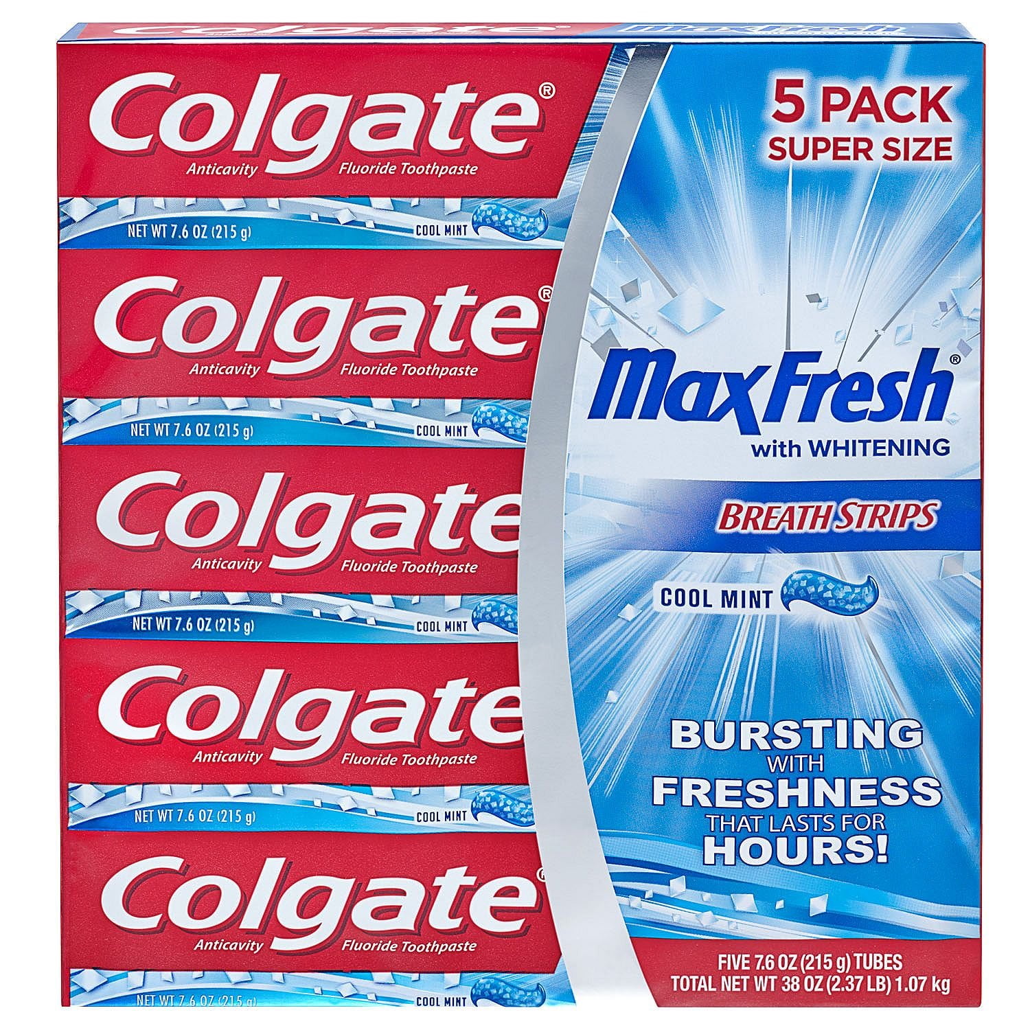 Colgate Maxfresh Toothpaste (Pack of 5, 7.6 Ounce Each) C3 - Walmart.com