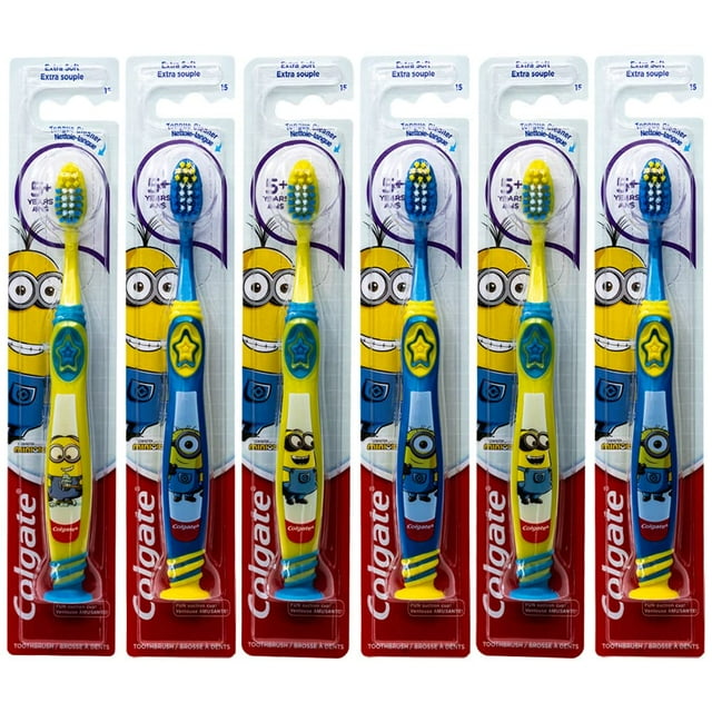 Colgate Minions Toothbrush with Suction Cup, Tongue Cleaner 5+ Years ...
