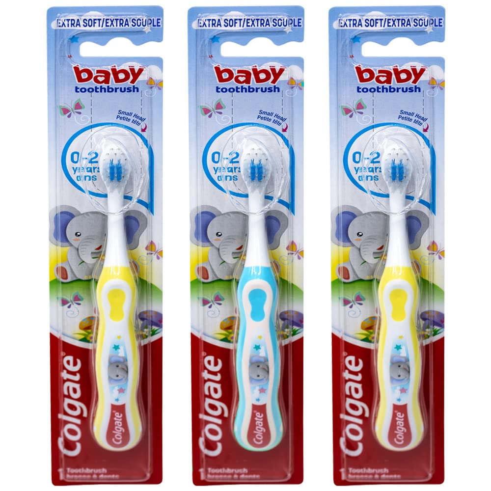 Colgate My First Baby Toothbrush, Extra Soft, (Colors Vary) - Pack of 3 ...