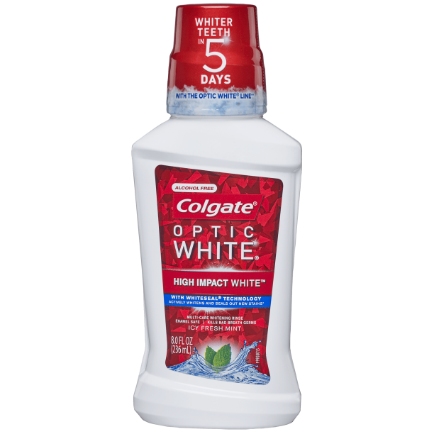 Colgate Optic High Impact White, Whitening Mouthwash, Icy Fresh Mint, 8 ...