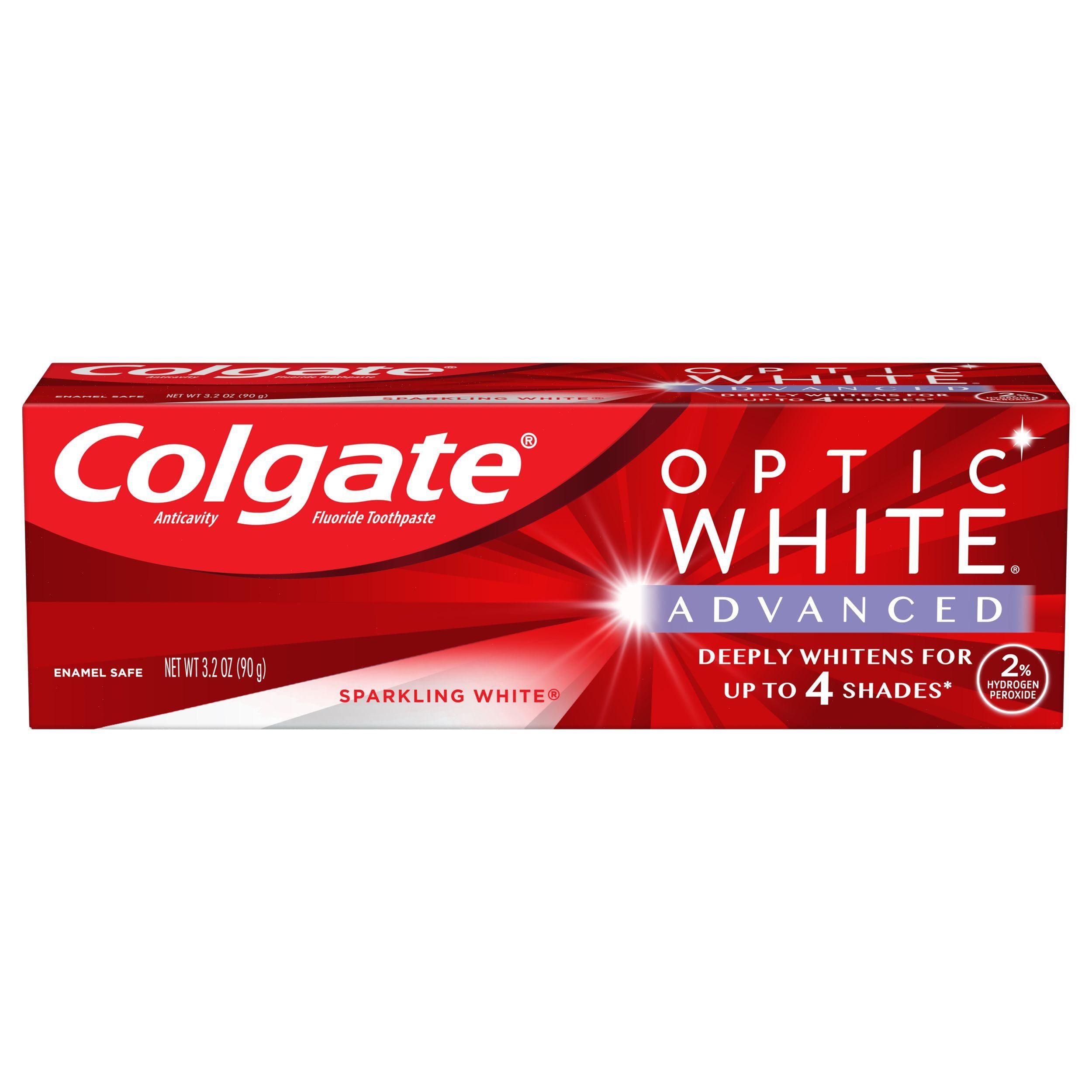 Colgate Optic White Advanced Anticavity Toothpaste - Sparkling White - 3.2 oz Package May Vary ...