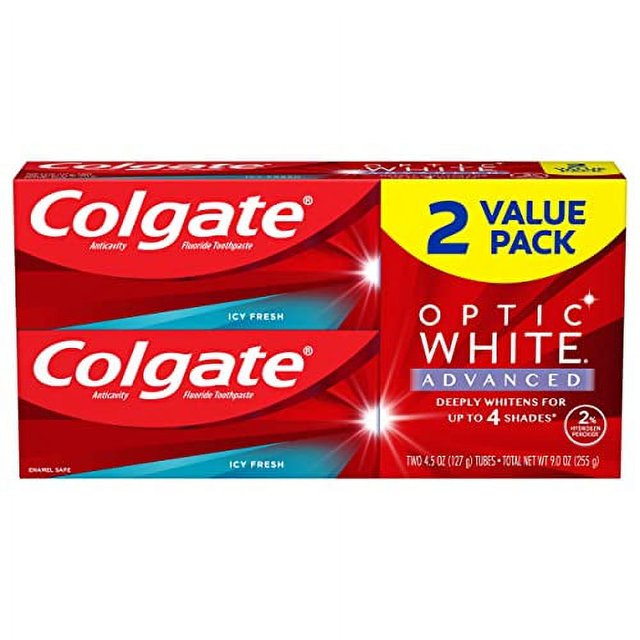 Colgate Optic White Advanced Teeth Whitening Toothpaste, Icy Fresh, 4.5 ...