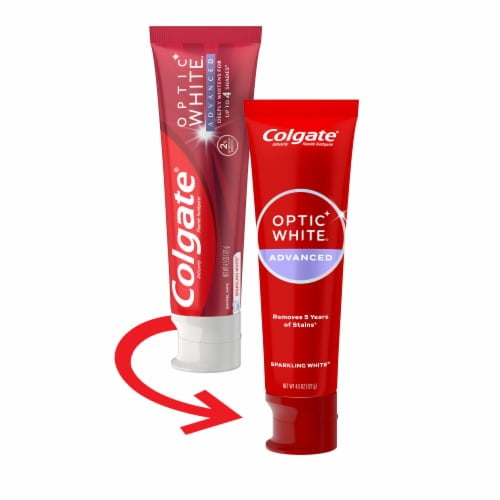 Colgate Optic White Advanced Teeth Whitening Toothpaste Sparkling White ...