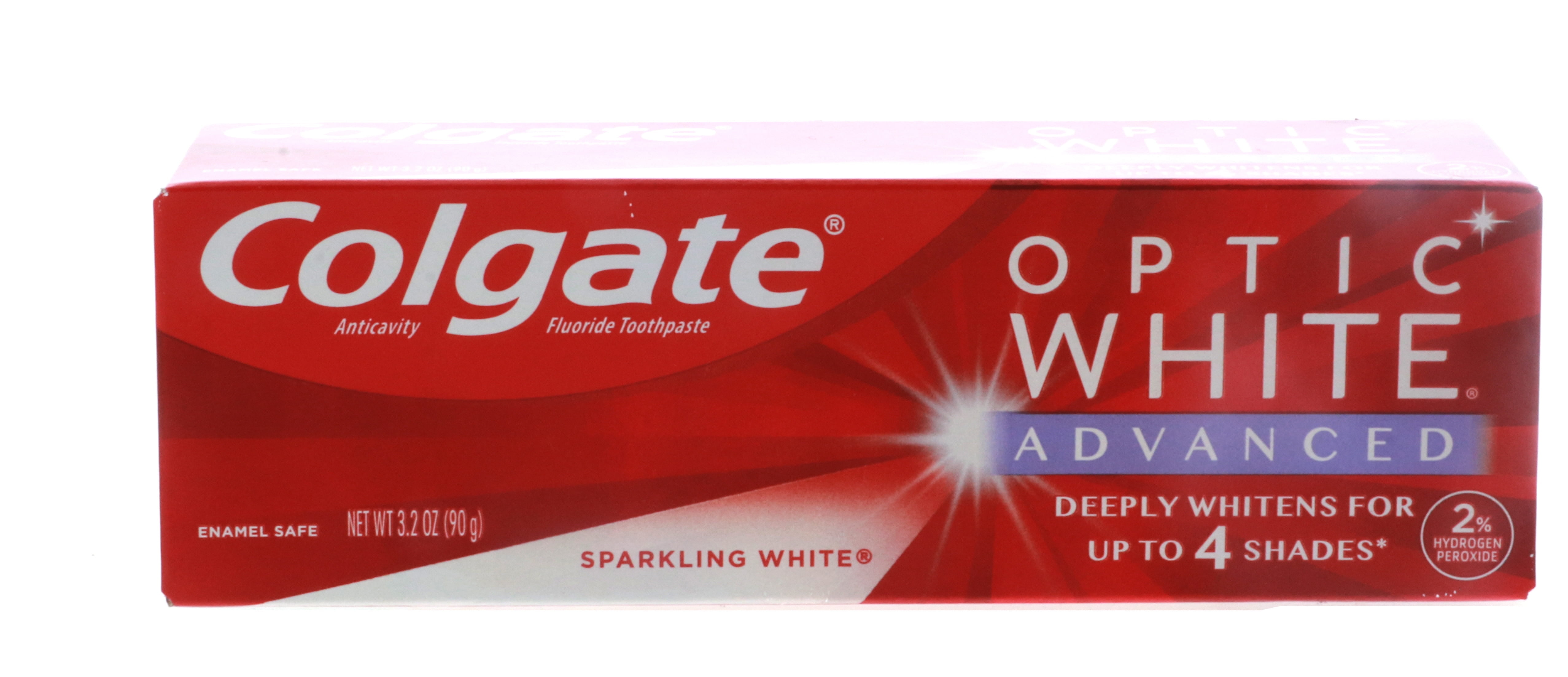 Colgate Optic White Advanced Whitening Toothpaste, Sparkling White, 3.2 ...