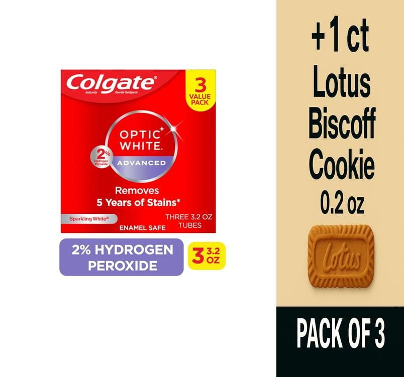 Colgate Optic White Advanced Toothpaste Pack with Hydrogen Peroxide in ...