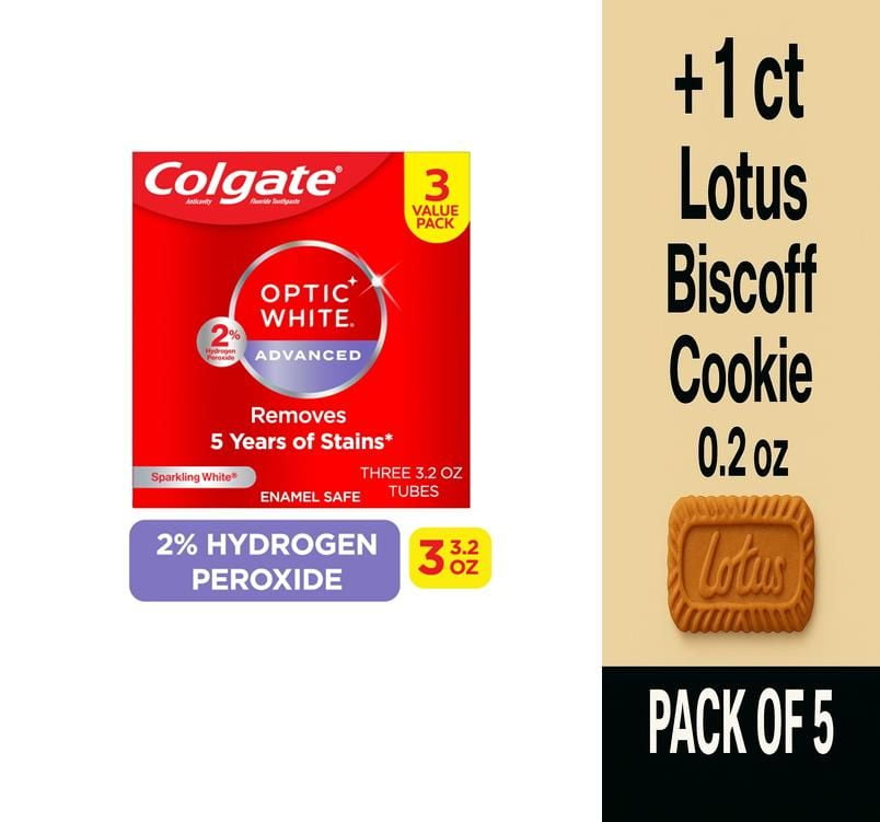 Colgate Optic White Advanced Toothpaste Pack with Hydrogen Peroxide in ...
