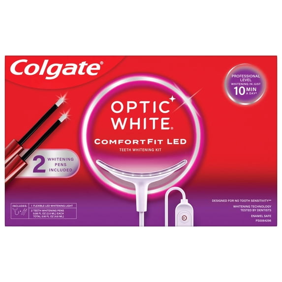 Colgate Optic White ComfortFit LED Teeth Whitening Kit, Includes ...