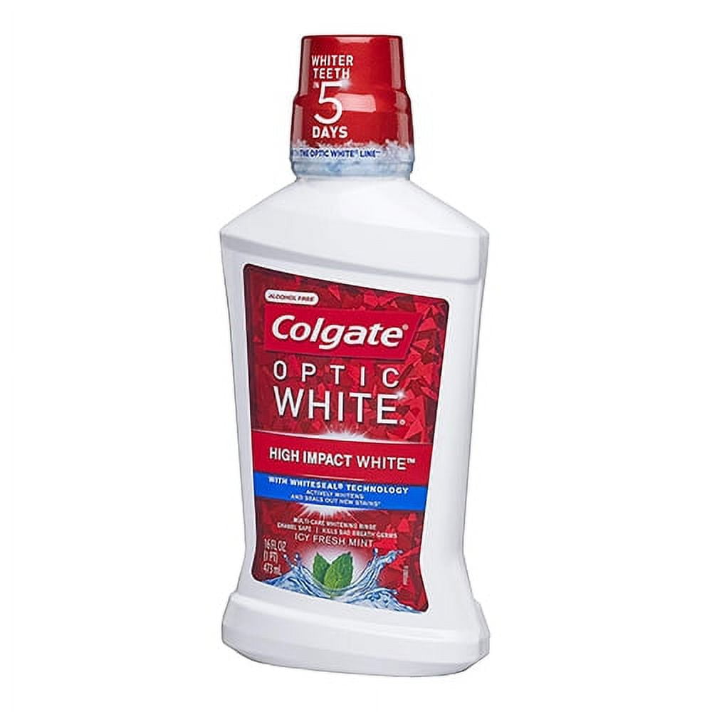 Colgate Optic White Mouthwash Icy Refreshing Mint, 16 Oz, 3 Pack ...