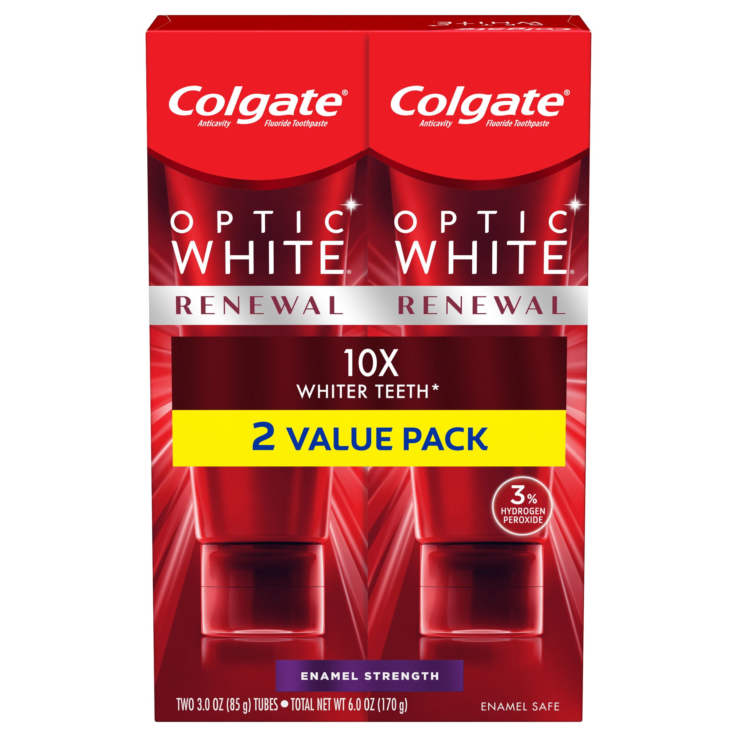 Colgate Optic White Renewal Teeth Whitening Toothpaste, Enamel Strength ...