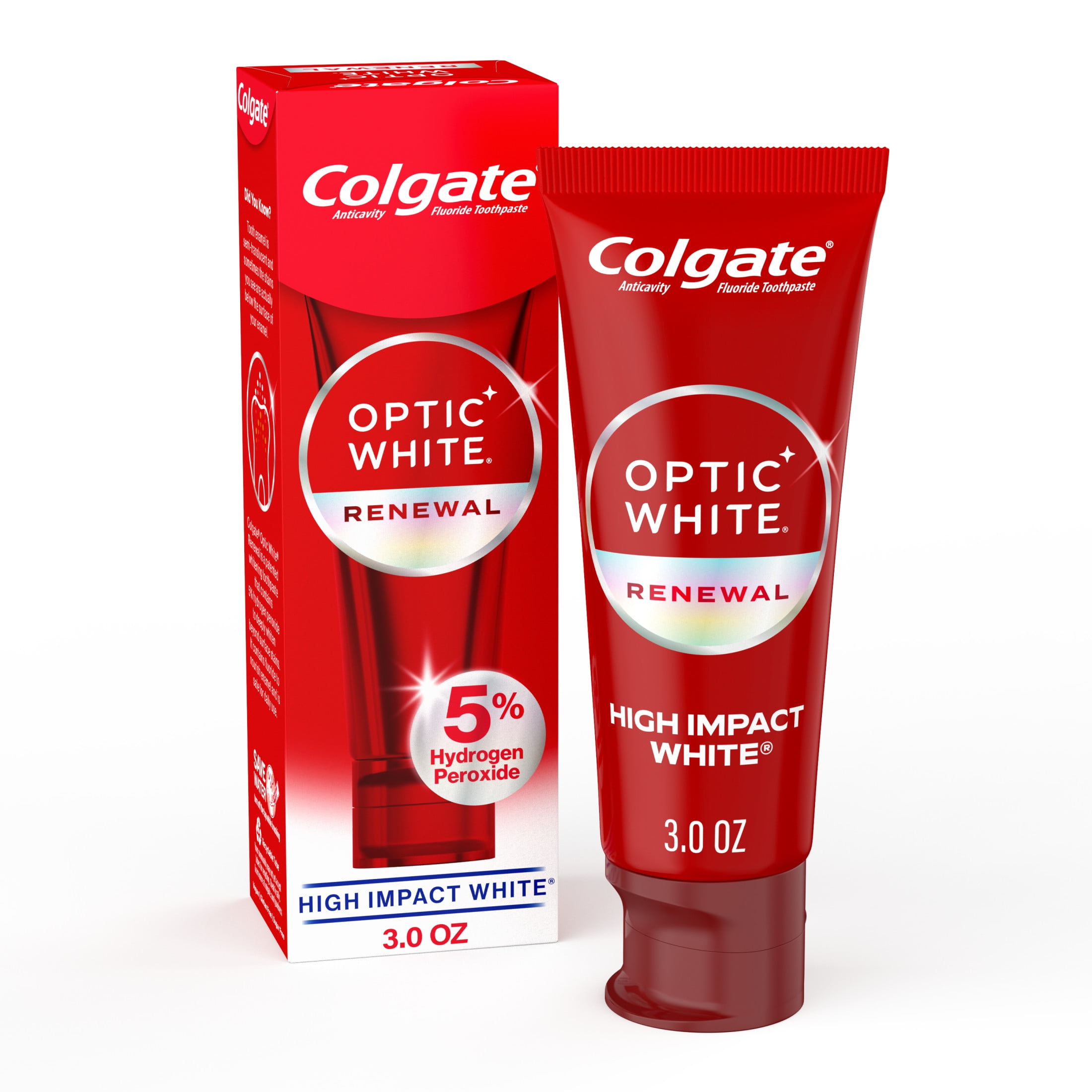 Colgate Optic White Renewal Teeth Whitening Toothpaste, Mint, 3 oz Tube ...