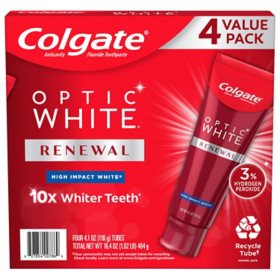 Colgate Optic White Renewal Whitening Toothpaste, 4.1 oz., 4 count.pack ...
