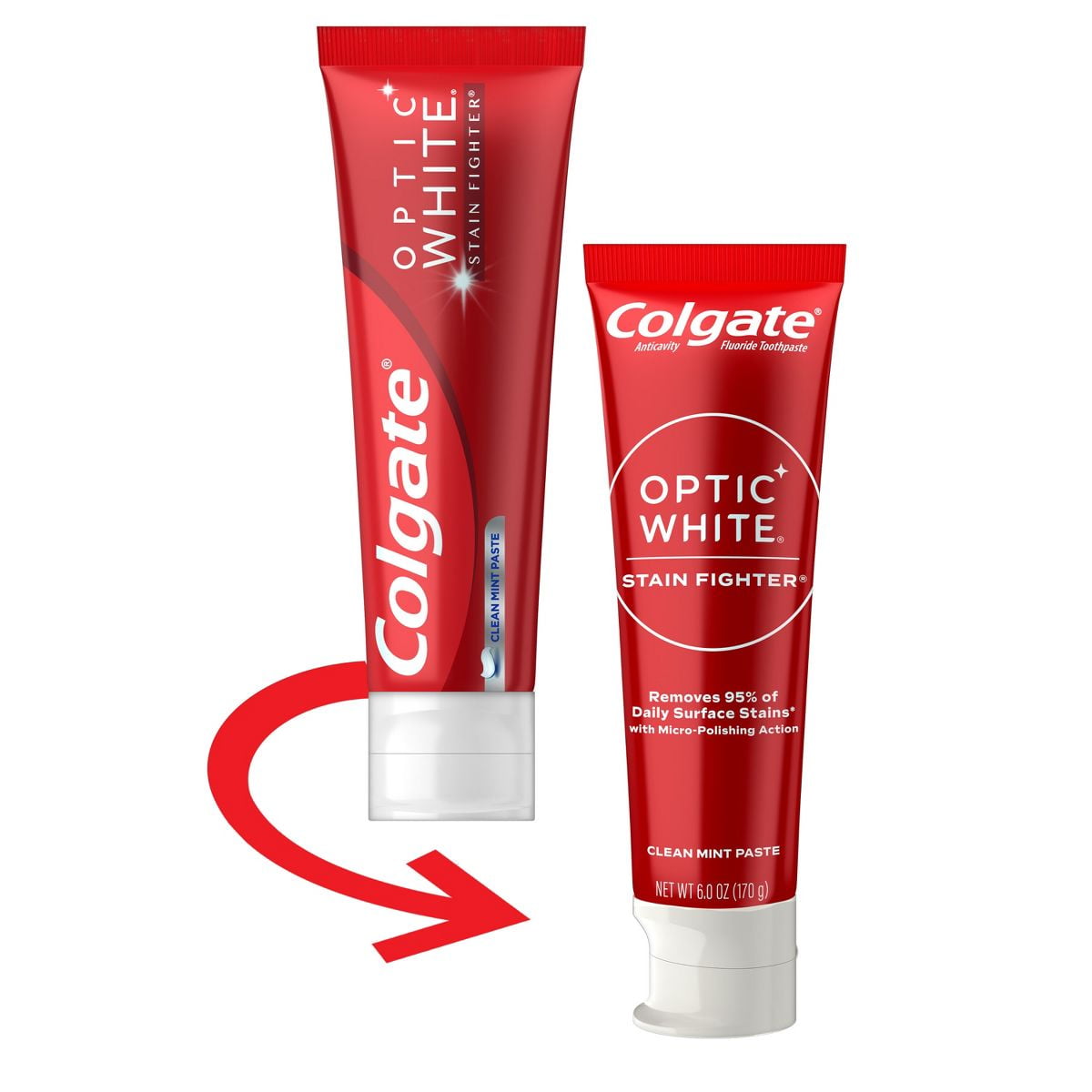 Colgate Optic White Stain Fighter Clean Mint Toothpaste - 6oz - Walmart.com