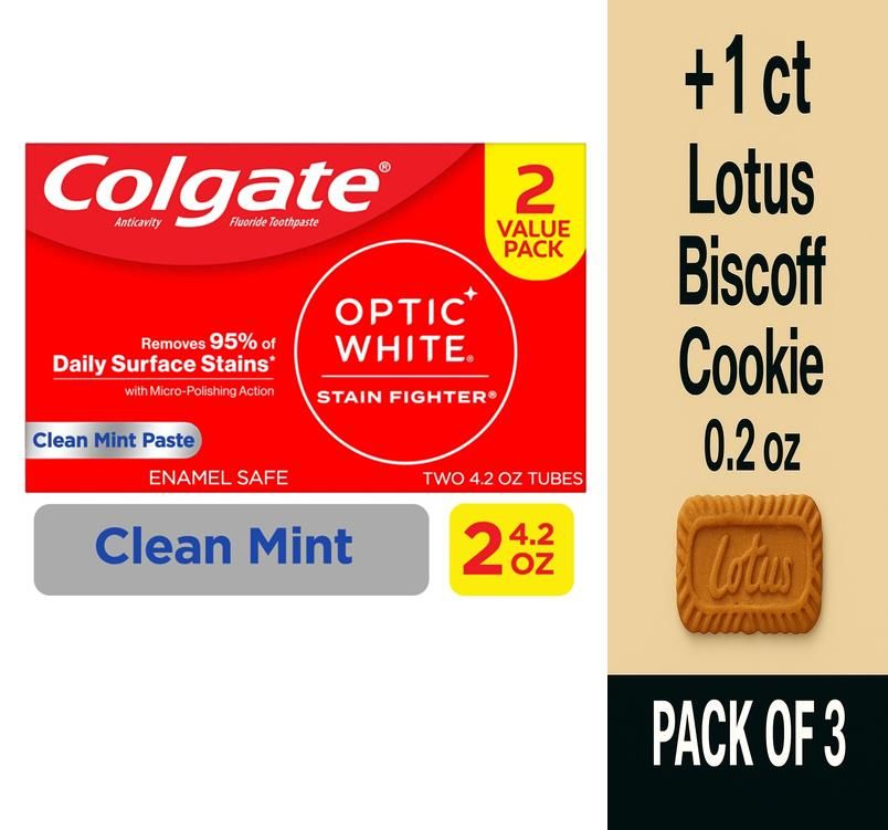 Colgate Optic White Stain Fighter Teeth Whitening Toothpaste Value Pack ...