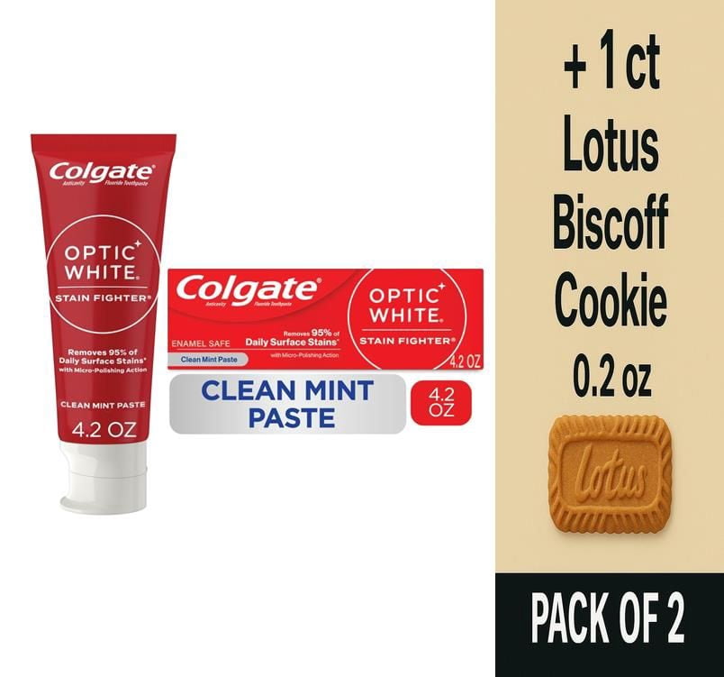 Colgate Optic White Stain Fighter Teeth Whitening Toothpaste in Clean ...
