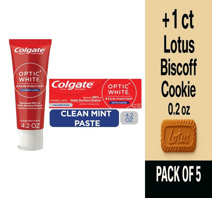 Colgate Optic White Stain Fighter Toothpaste with Baking Soda in Clean ...