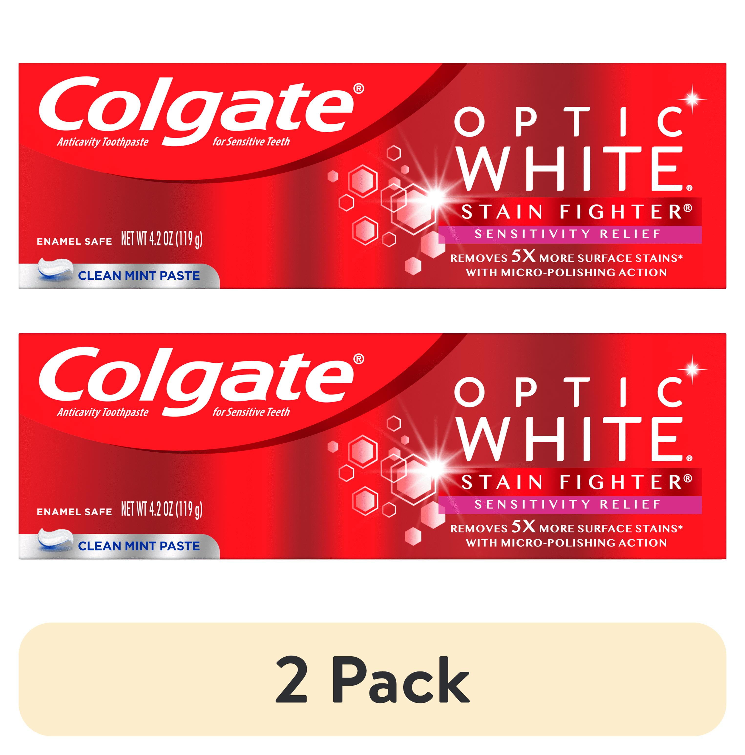 (2 pack) Colgate Optic White Stain Fighter Whitening Toothpaste with ...