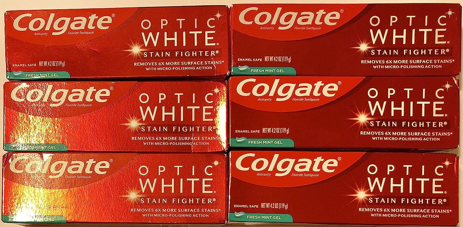 Colgate Optic White Toothpaste - Stain Fighter - Fresh Mint Gel - Net ...