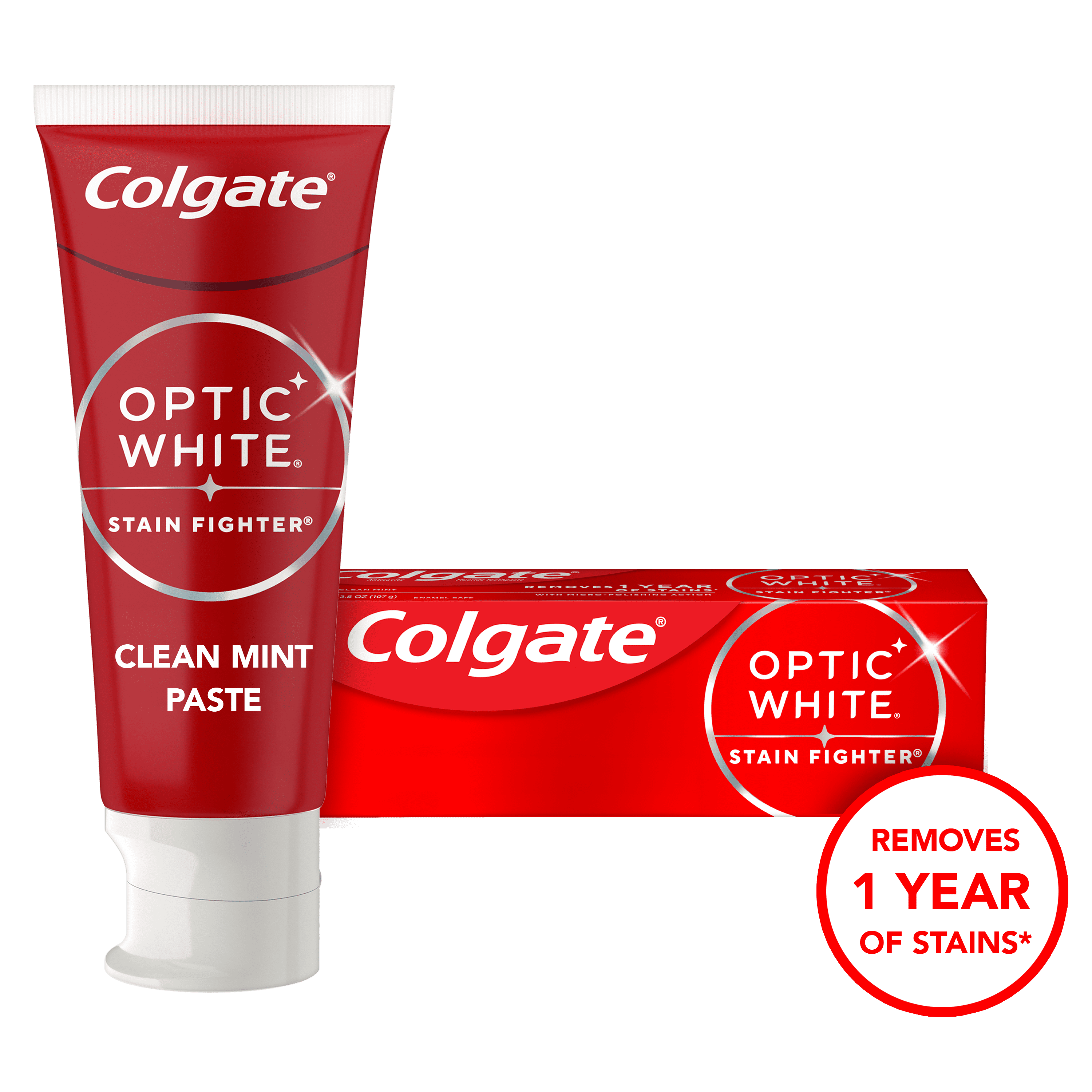 Colgate Optic White Stain Fighter Clean Mint Paste Teeth Whitening ...