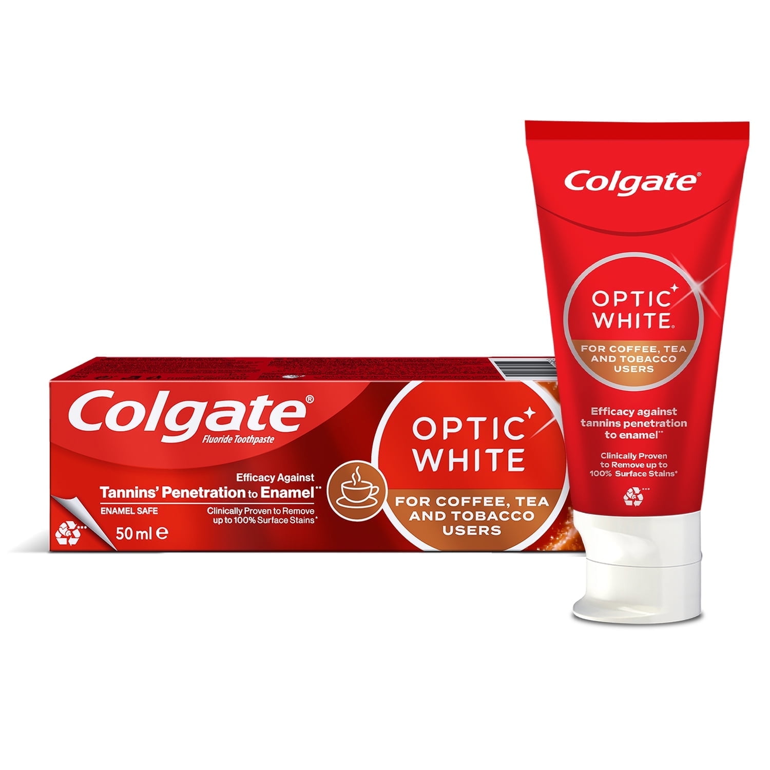 Colgate Optic White Whitening Toothpaste for Coffee, Tea and Tobacco ...