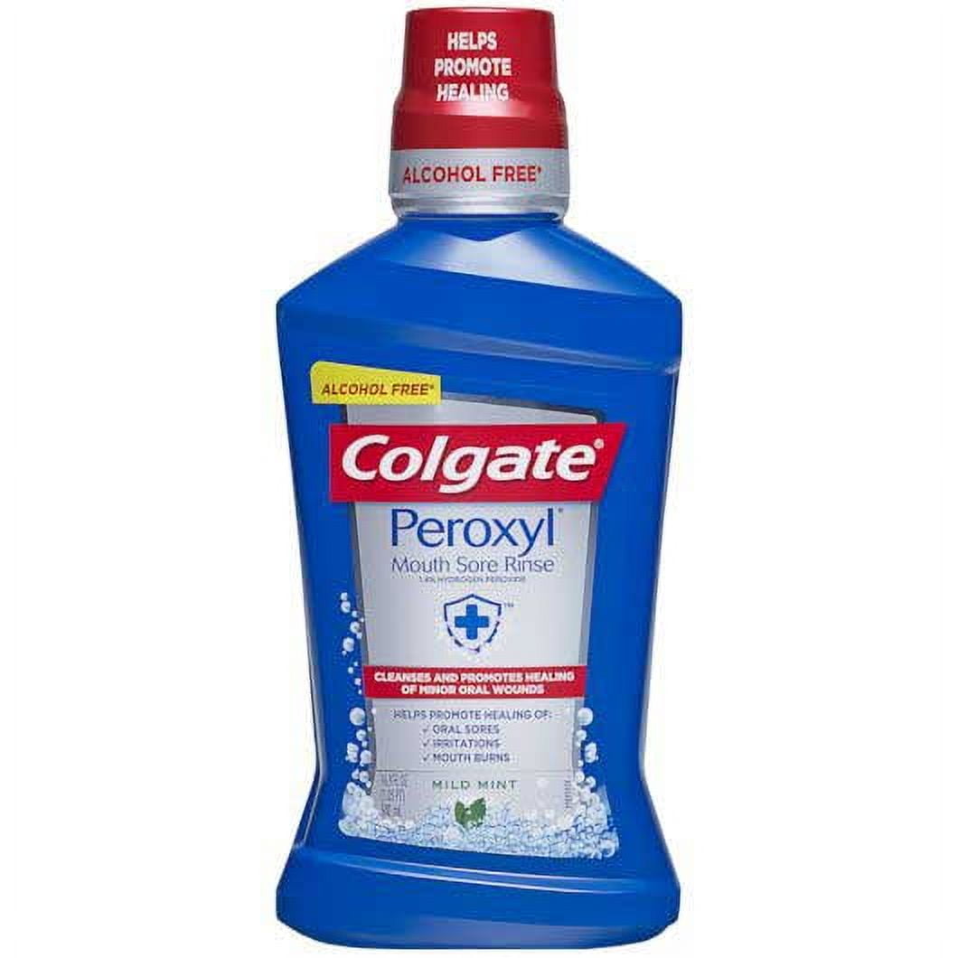 Colgate Peroxyl Alcohol Free Mild Mint Mouth Sore Rinse, 16.9 Fluid ...