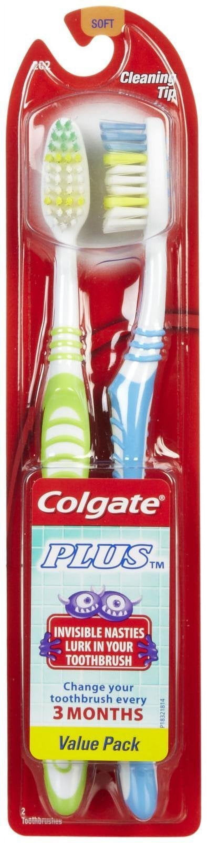 Colgate Plus Toothbrush, Full Head, Soft - 2 Ct - 2 Pk Packaging May ...
