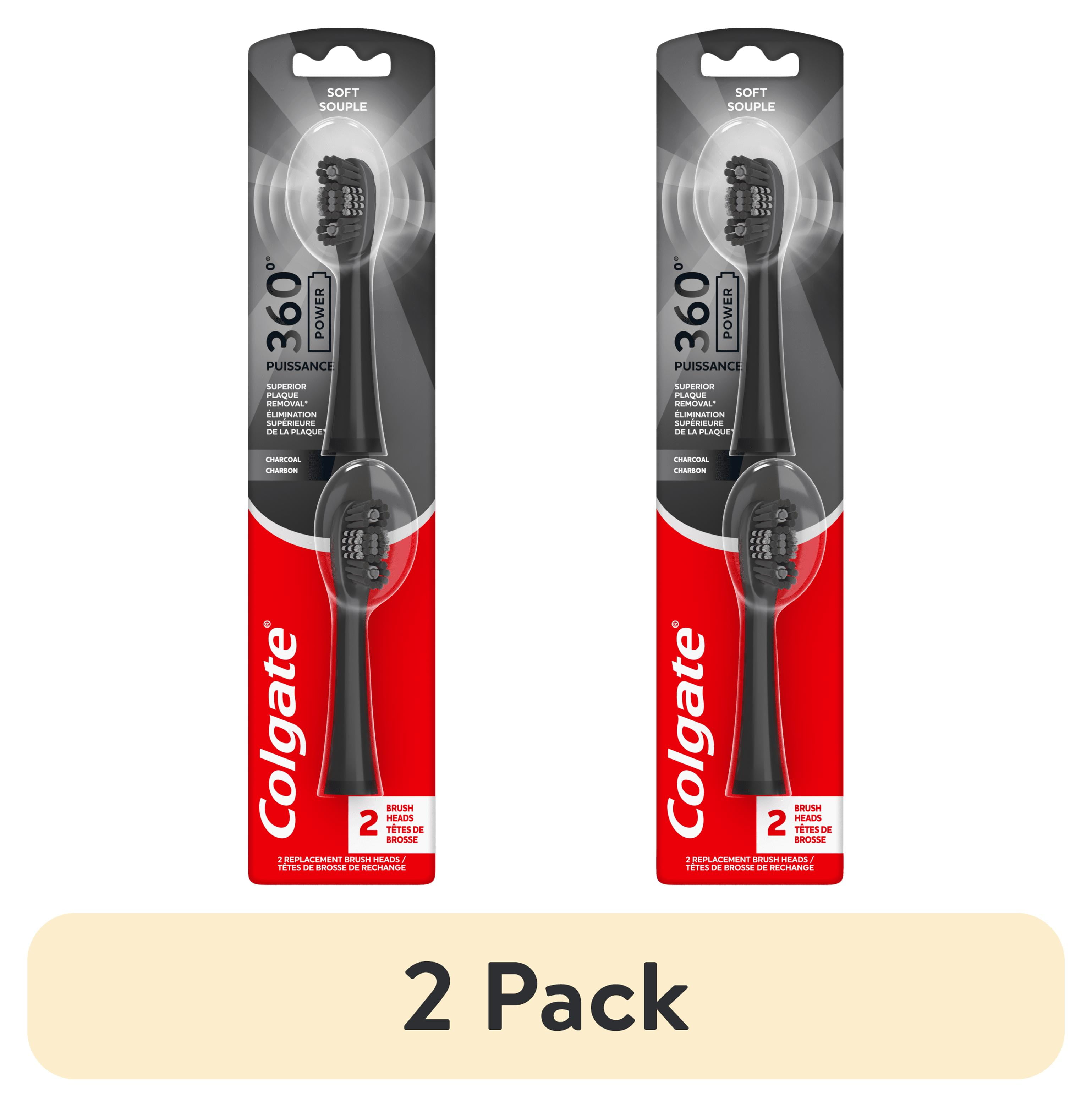 (2 pack) Colgate Power Toothbrush Charcoal Refill 2 Count, Adult ...