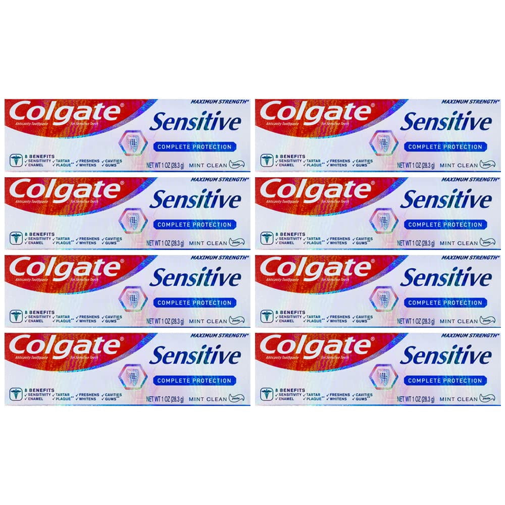 Colgate Sensitive Toothpaste, Clean Mint, Travel Size 1 oz - Pack of 8 ...
