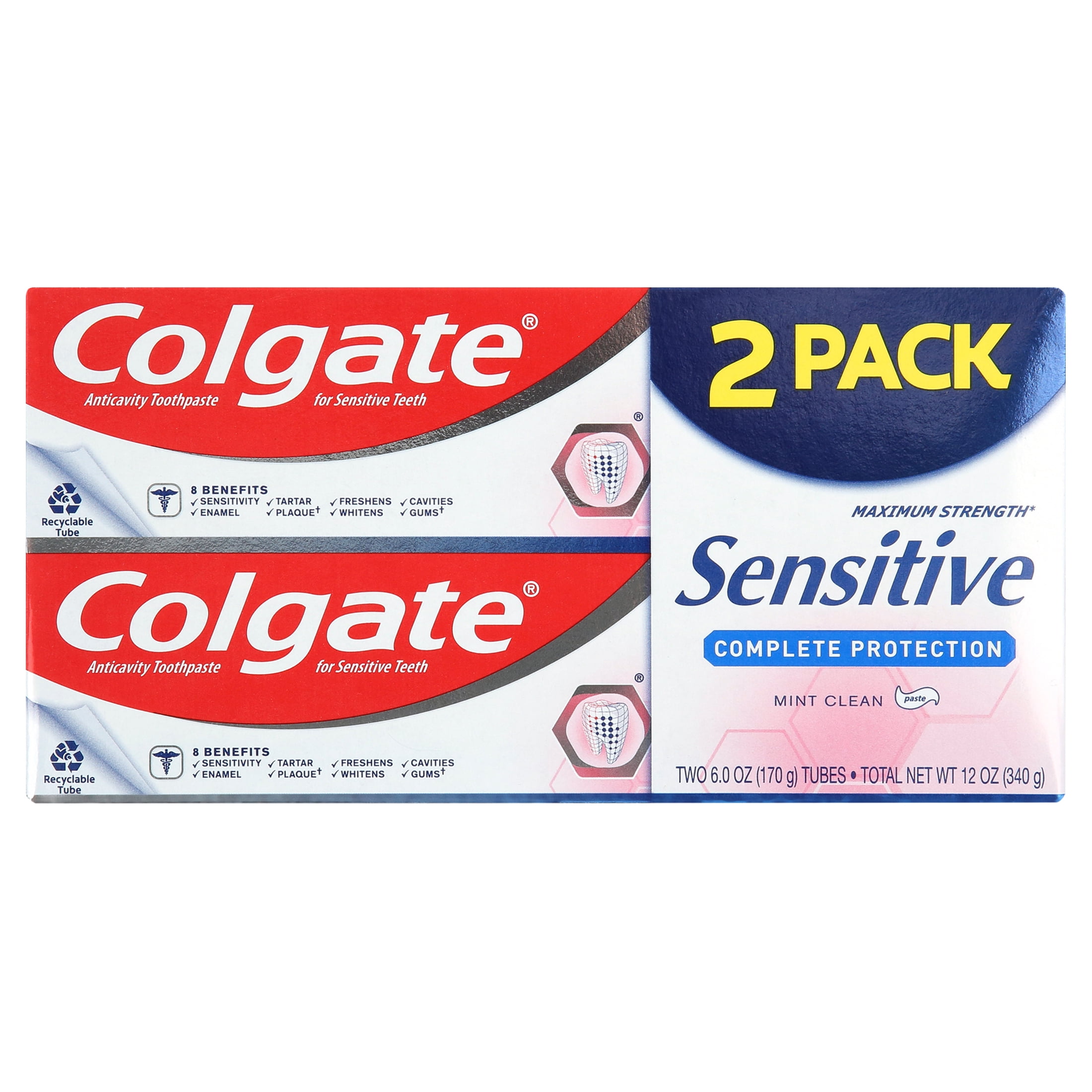 Colgate Sensitive Complete Protection Toothpaste, Mint, 2 Pack, 6 oz ...