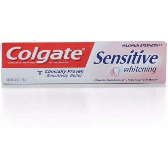 Colgate Sensitive Maximum Strength Whitening Toothpaste 6 oz (Pack of 3 ...