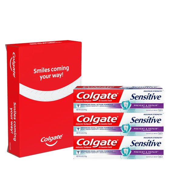 Colgate Sensitive Toothpaste, Prevent & Repair, Gentle Mint Paste ...