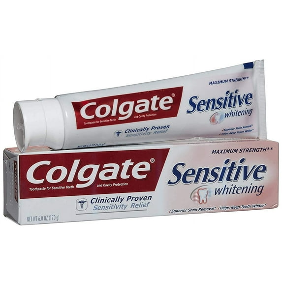 Colgate Sensitive Whitening Toothpaste 6 oz (Pack of 4) - Walmart.com
