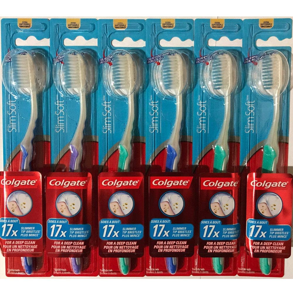 Colgate Slim Soft Gliding Tips Toothbrush, Extra Soft, Compact Head ...