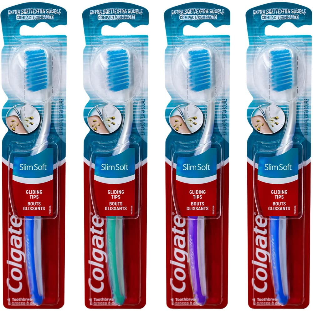 Colgate Slim Soft Ultra Compact Toothbrush, Extra Soft (Colors Vary ...