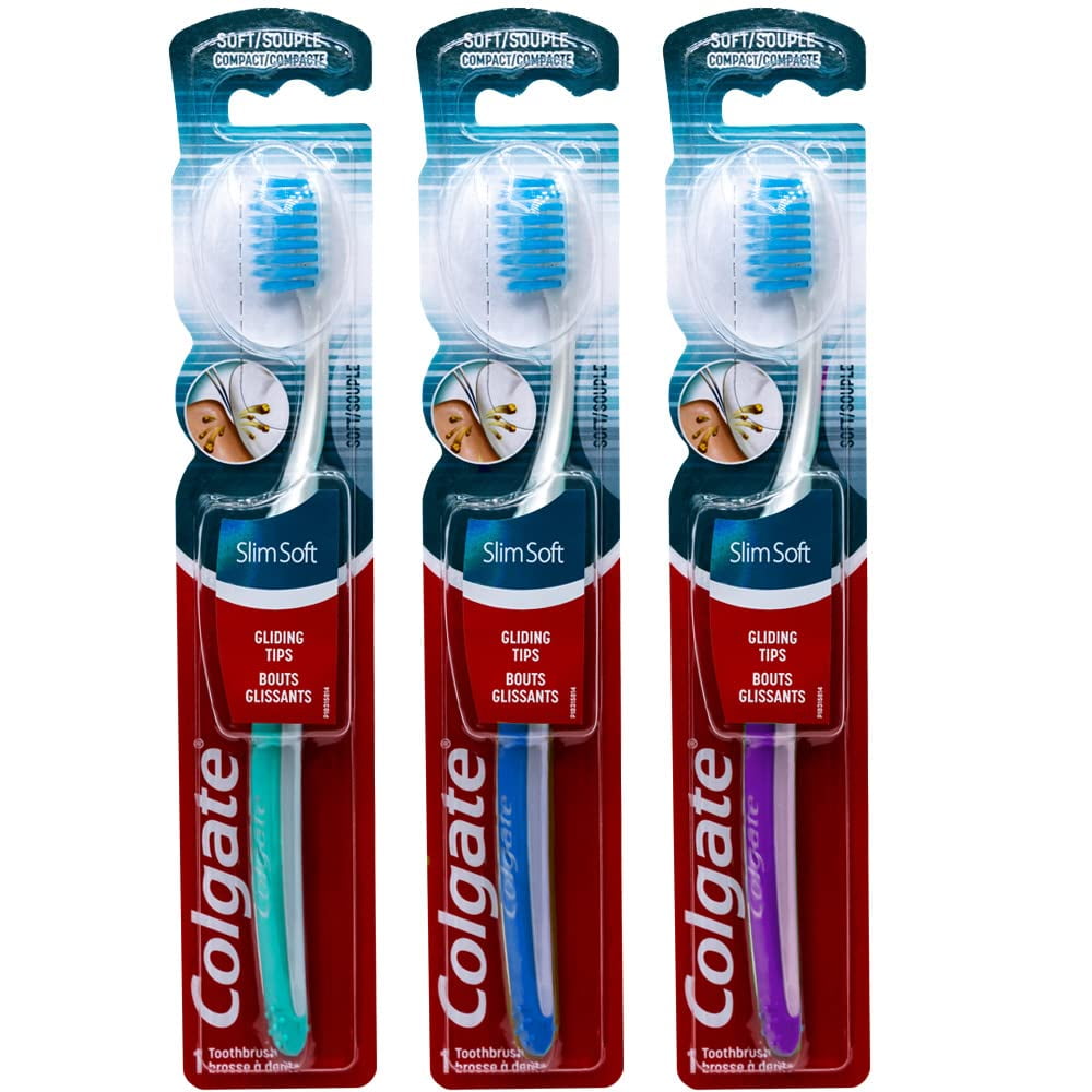 Colgate Slim Soft Ultra Compact Toothbrush, Soft Bristles, Gum Health ...