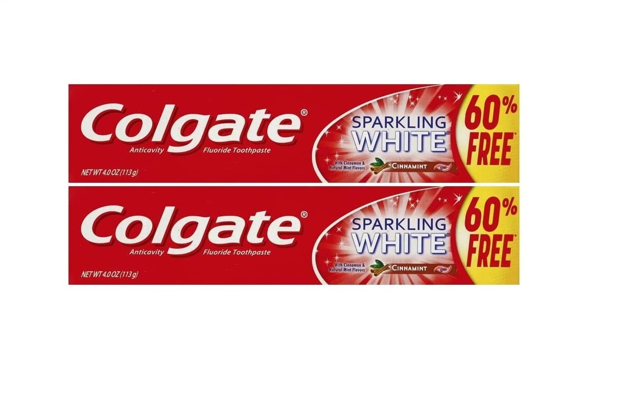 Colgate Sparkling White Cinnamint 4.0 Ounces (2 Pack) Toothpaste - Pack ...