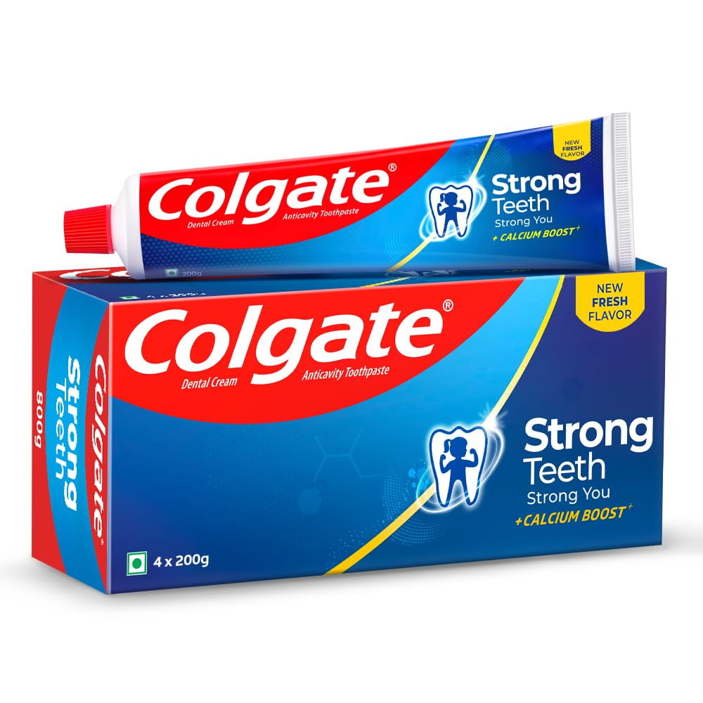 Colgate Strong Teeth, 800g (Combo Pack, 200g*4), India’s No: 1 ...