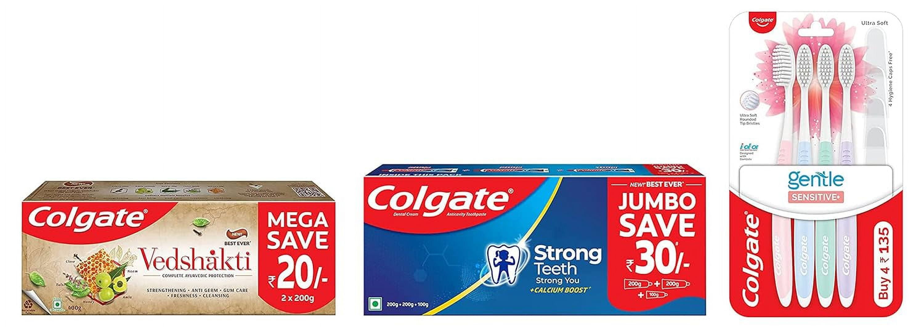 Colgate Strong Teeth Cavity Protection Toothpaste & Sensitive Soft ...