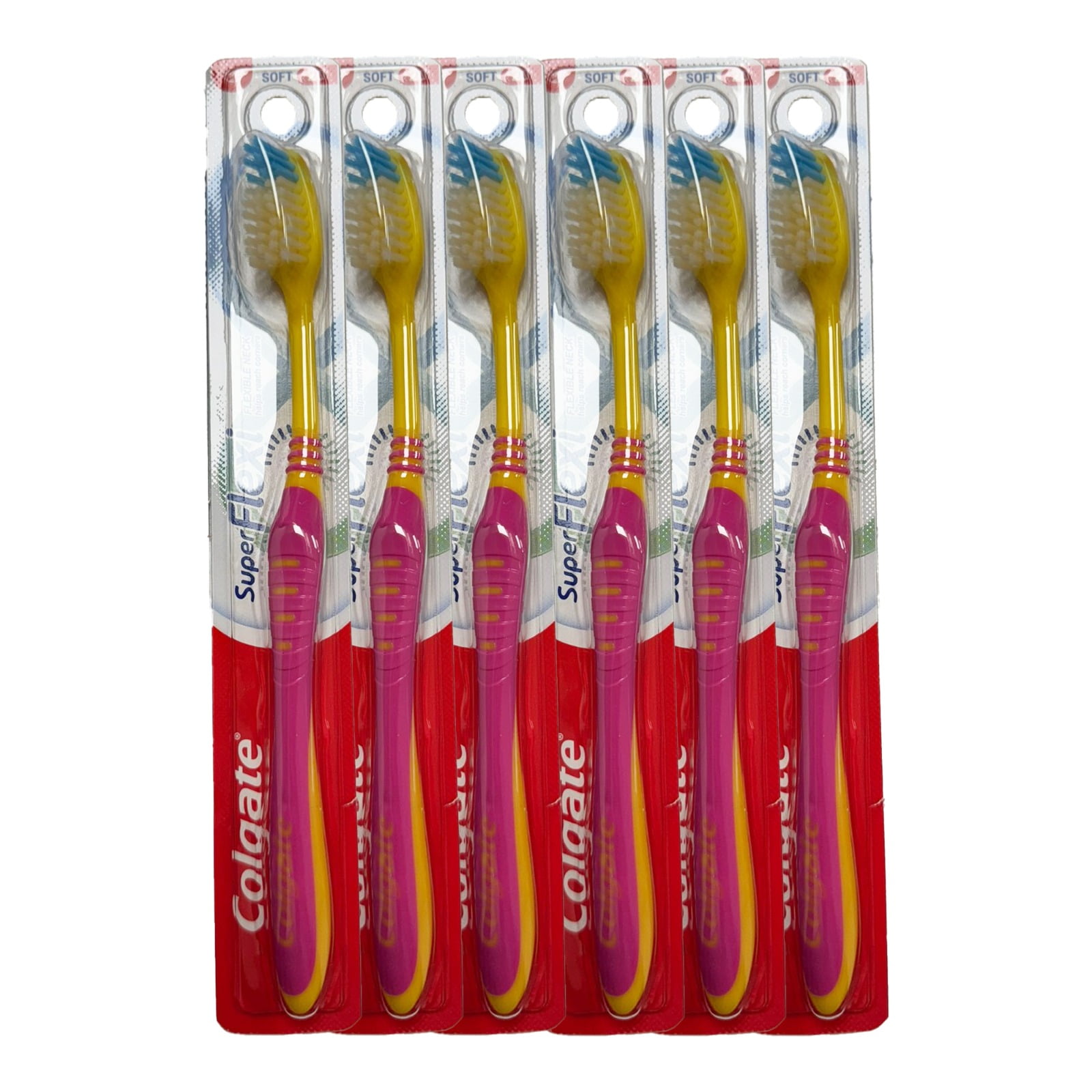 Colgate Super Flexi Soft Toothbrush - Gentle Cleaning and Ultimate Comfort (6 Pack) - Walmart.com