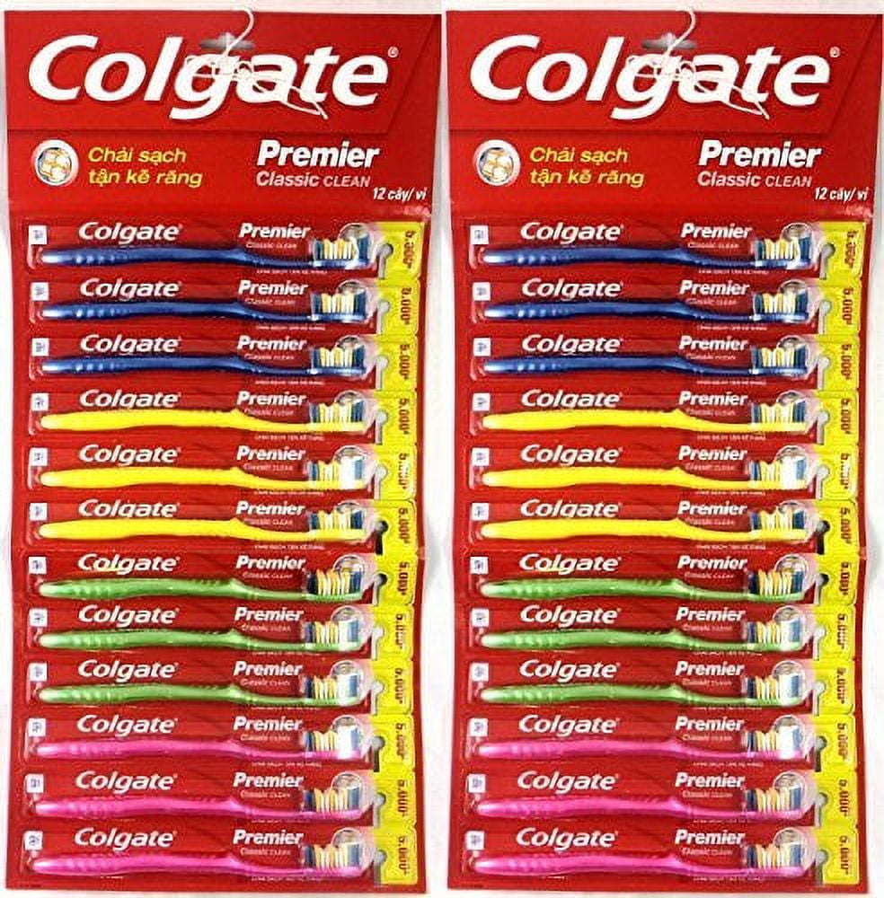 Colgate Premier Classic Clean Medium Toothbrushes for Dental Gum Health ...