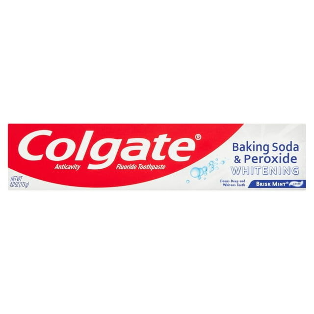Colgate Toothpaste Anticavity Fluoride Baking Soda & Peroxide Whitening ...