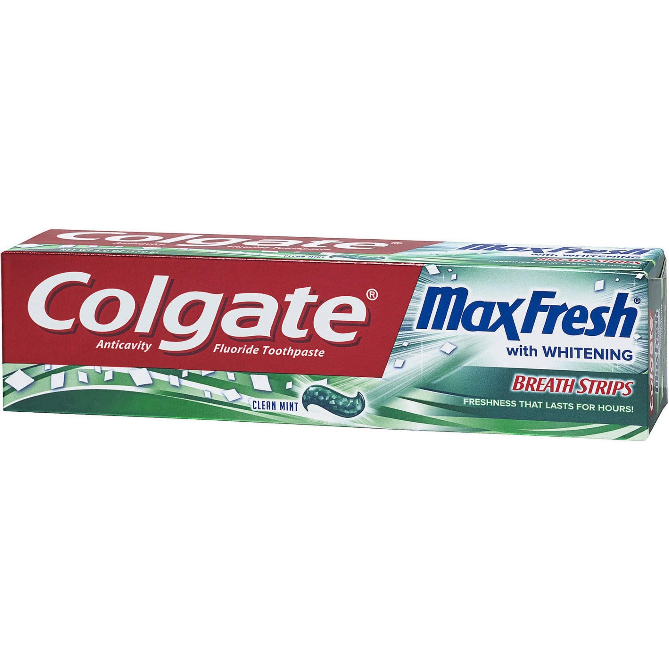Colgate Toothpaste With Mini Breath Strips, Clean Mint-6 Ounces-3 Pack ...
