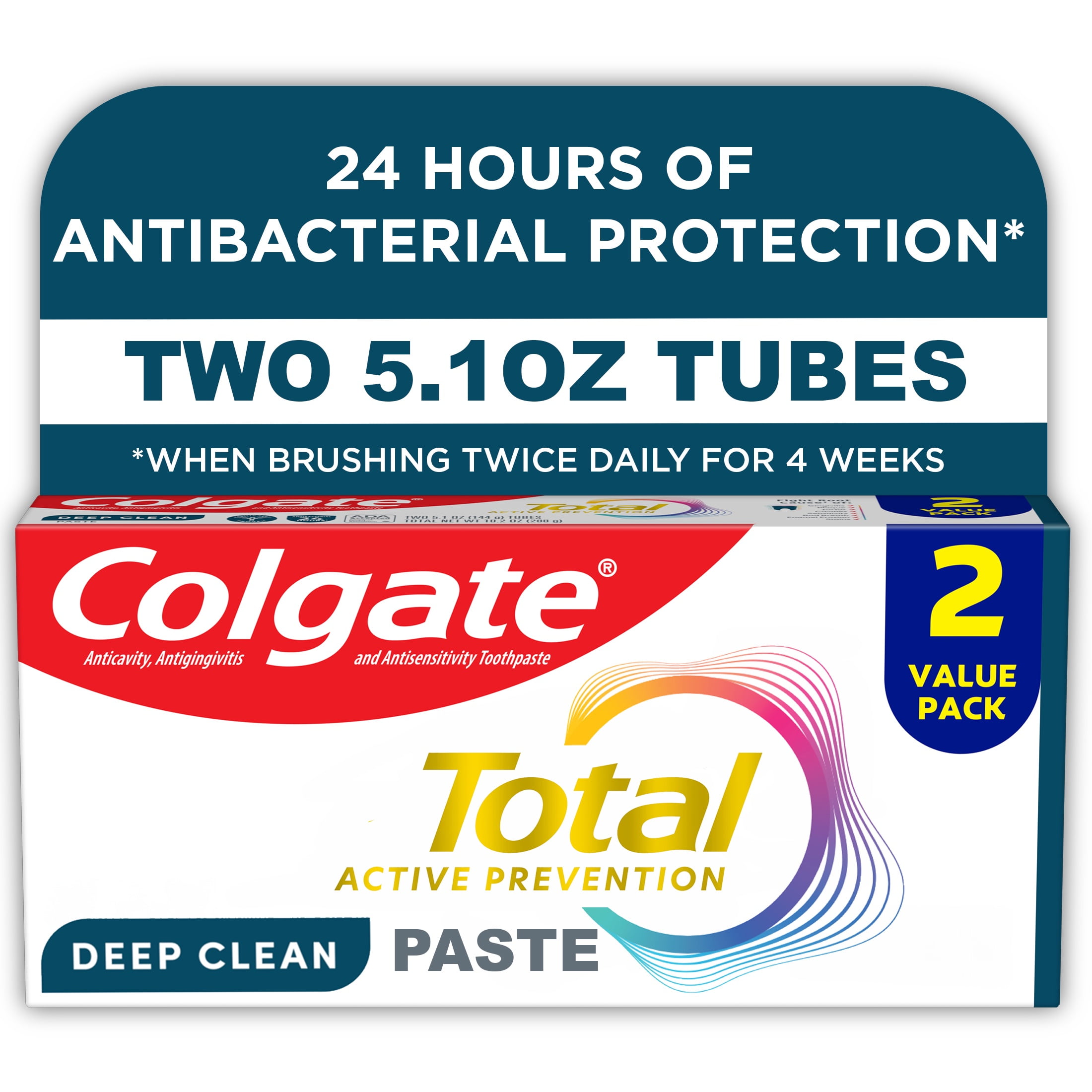 Colgate Fluoride Antibacterial Deep Clean Toothpaste Mint 2 Pack 5.1 oz ...