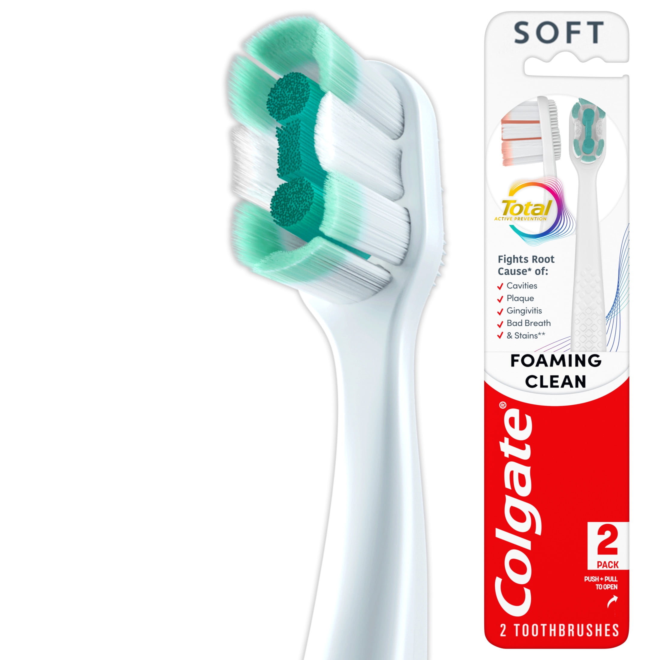 Colgate Total Active Prevention Foaming Clean Soft Toothbrush with ...