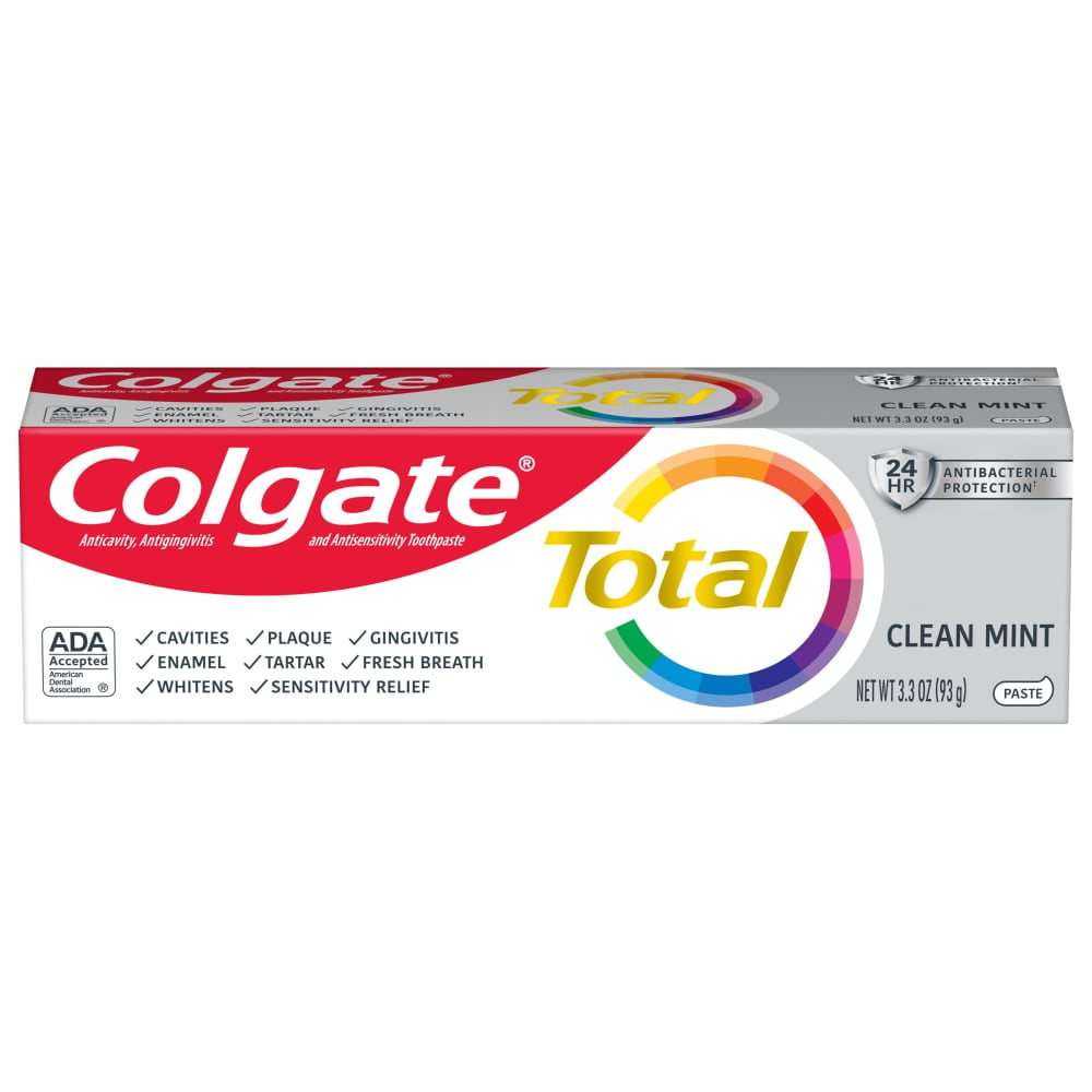 Colgate Total Active Prevention Travel Size Clean Mint Toothpaste, 3.3 ...
