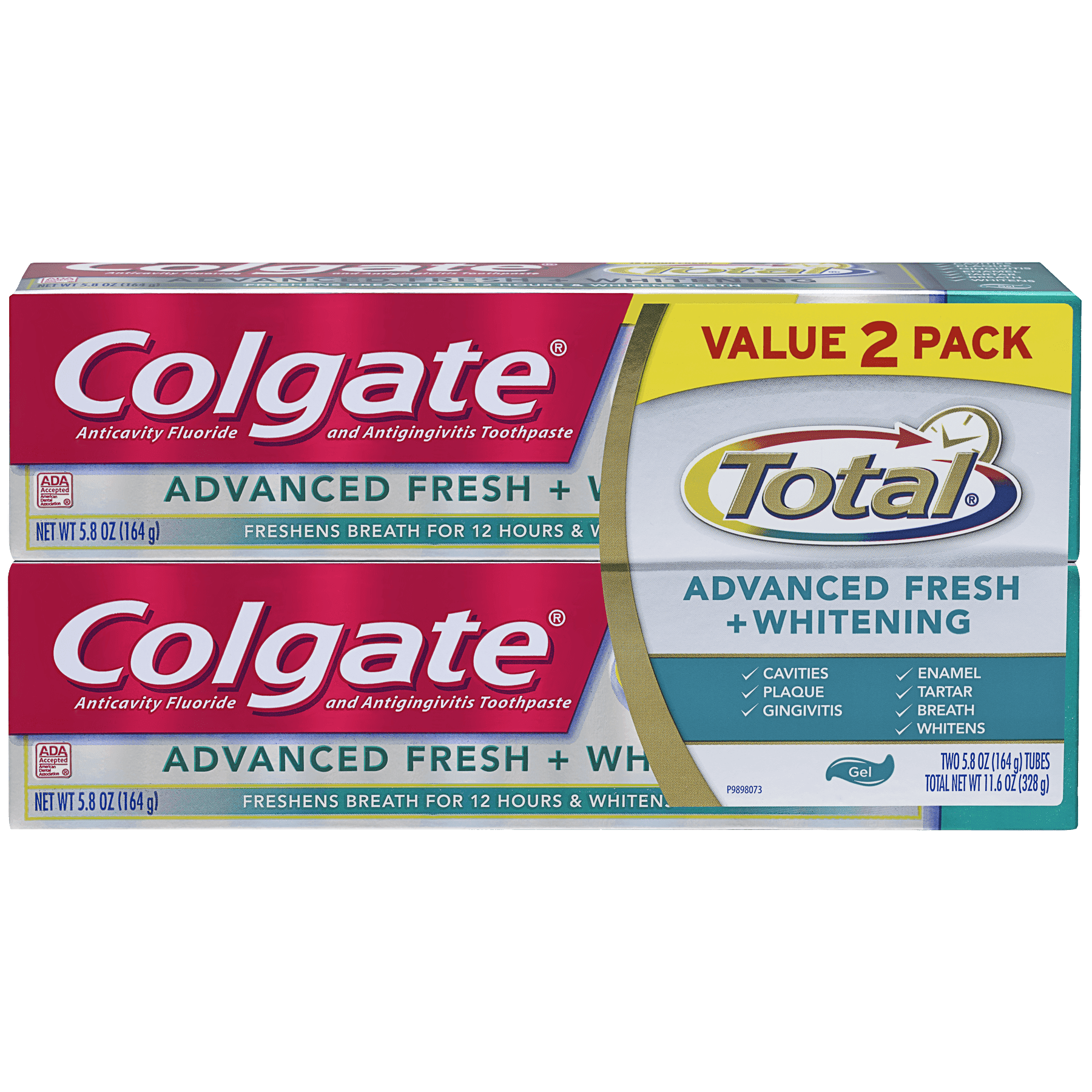 Colgate Total Advanced Fresh + Whitening Gel Toothpaste Twin Pack - 11. ...