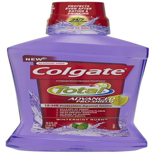 Colgate Total Advanced Pro-Shield Mouthwash, Peppermint, 16.9 Fluid ...