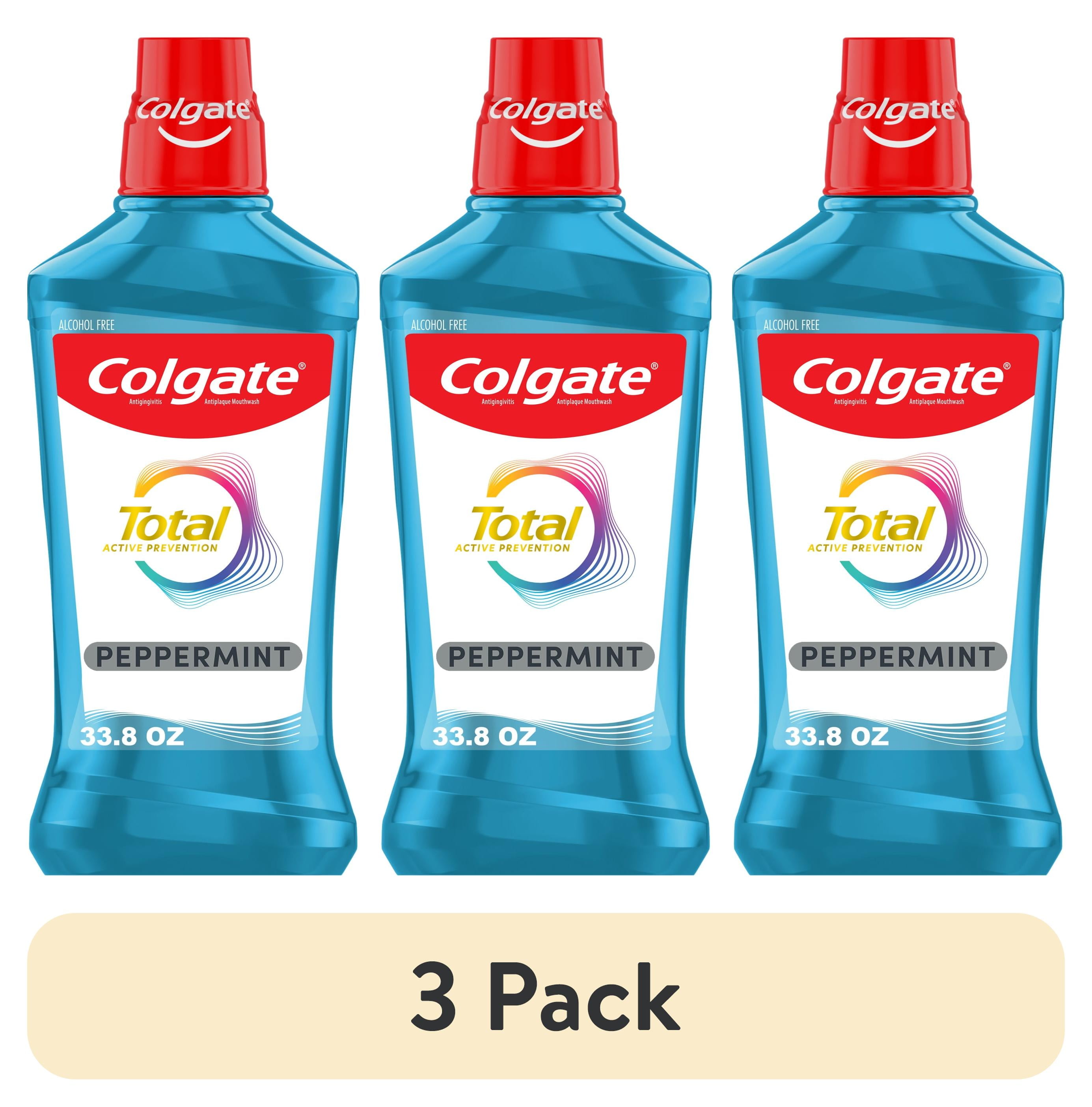 (3 pack) Colgate Total Alcohol Free Mouthwash, Peppermint, 1.0 L ...